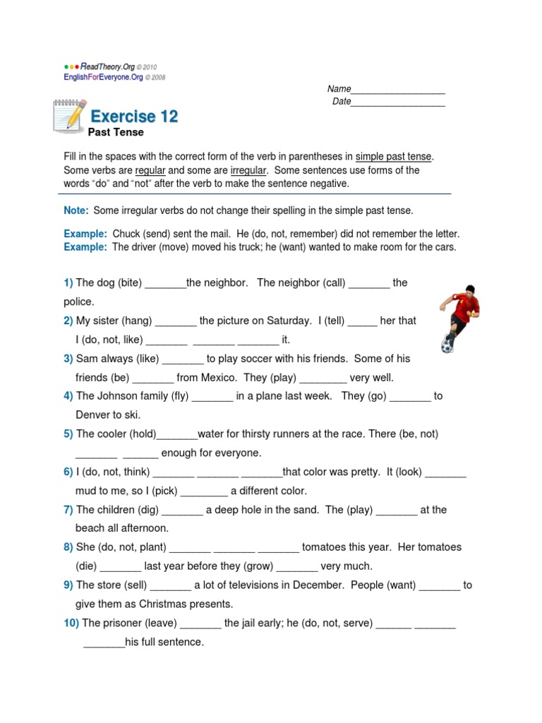 Past Tense Exercise 12 | PDF