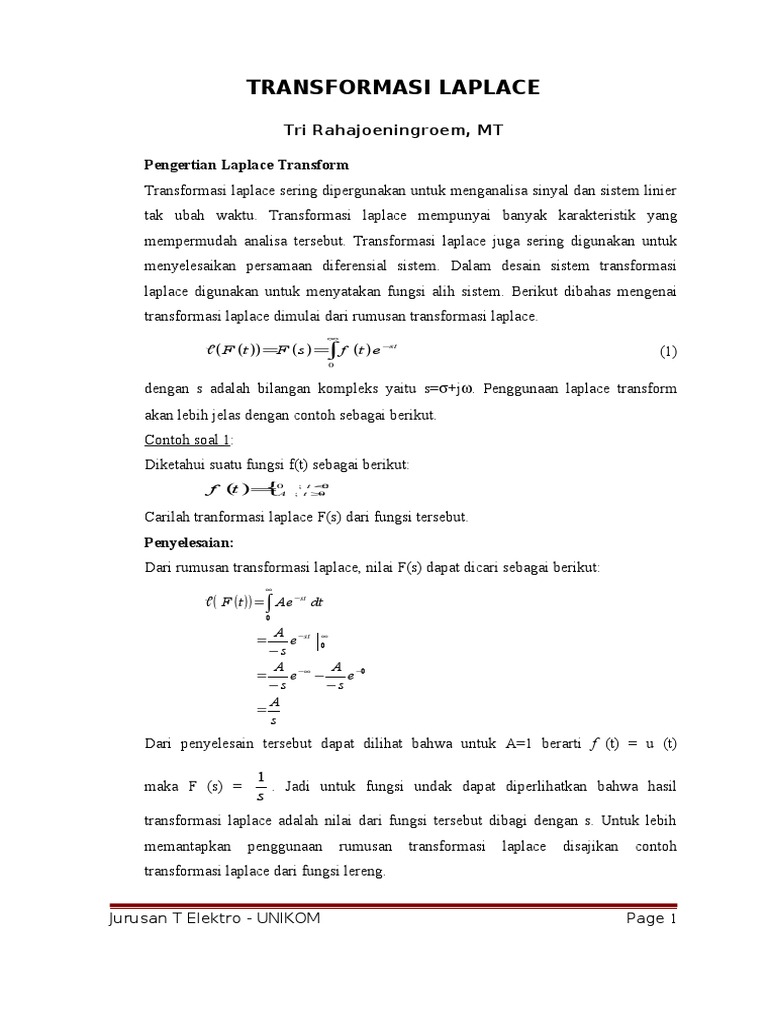 Transformasi Laplace | PDF