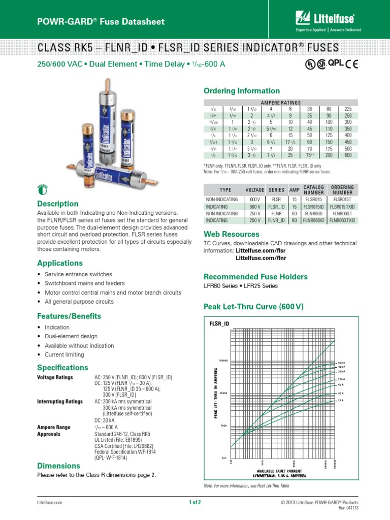 Littelfuse Fuse FLNR FLSR Datasheet | PDF | Fuse (Electrical) | Components
