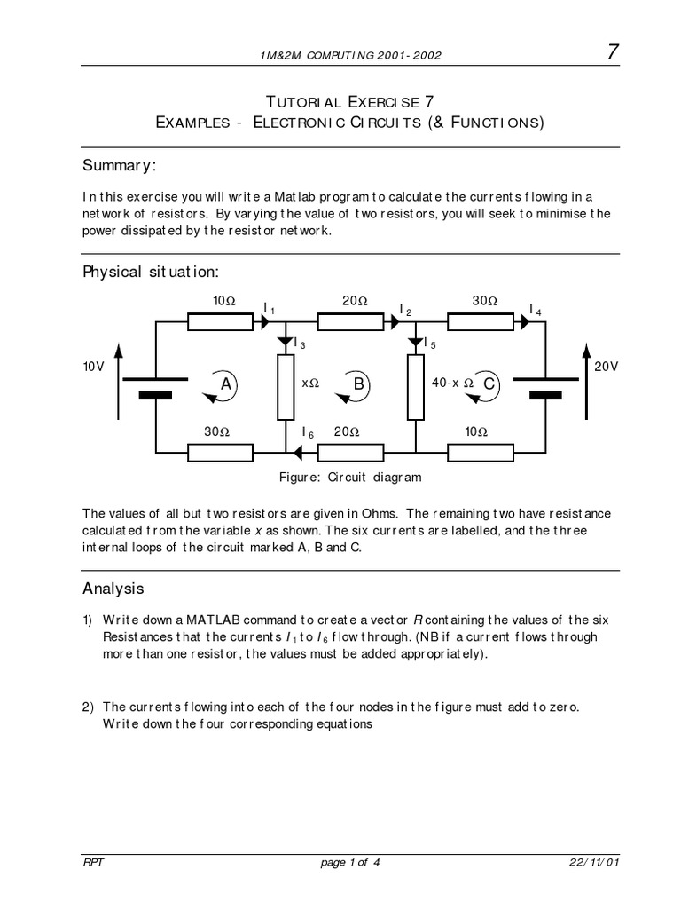 Tutorial7 PDF | PDF | Matrix (Mathematics) | Resistor