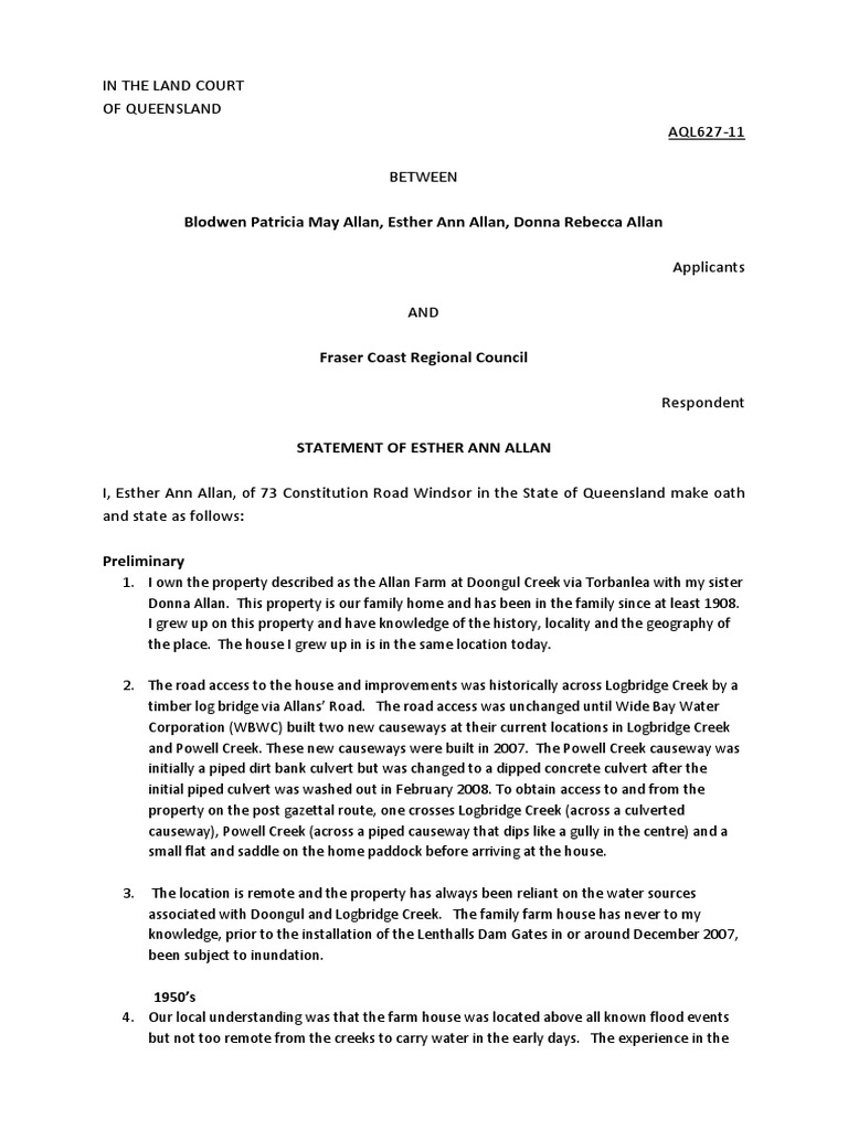 Esther Allan Affidavit 12 August 2013 Final.docx Lenthalls Dam Gate ...