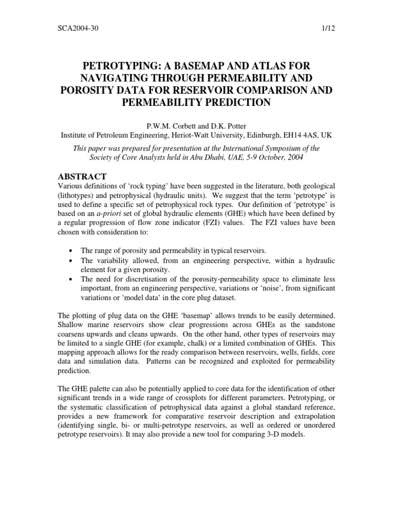 Petrotyping: Flow Zone Indicator (FZI) & Permeability | Porosity ...