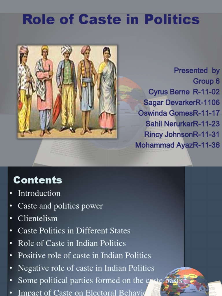 Role of Caste in Politics.pptx | Politics Of India | Independent India ...