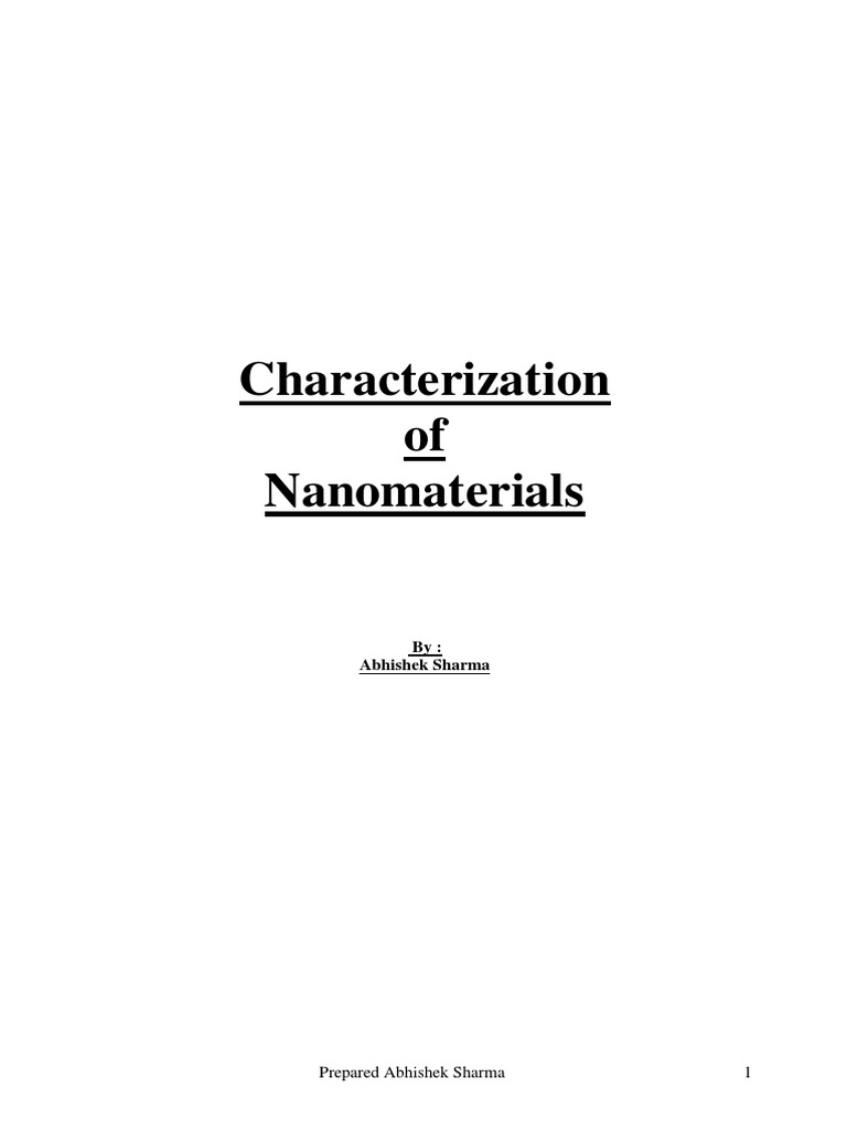 Characterization of Nanomaterials | PDF | Energy Dispersive X Ray ...