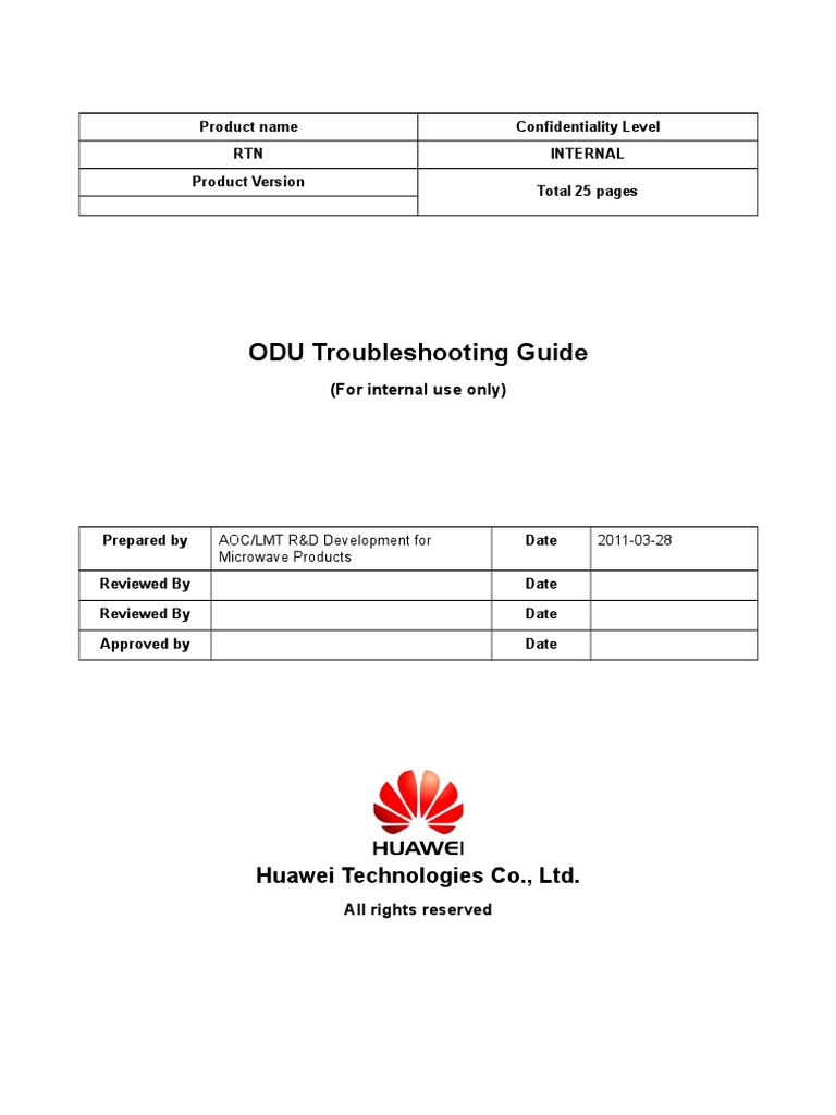 ODU Troubleshooting Guide V2.0-20110711-A | PDF | Troubleshooting ...
