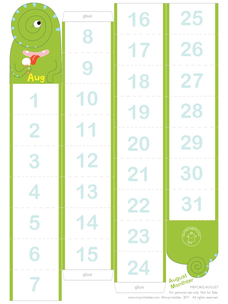 August Printable Calendar Template | PDF