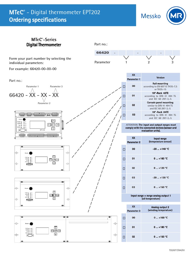 MR MESSKO - Digital Thermometer EPT202 | PDF | Sensor | Relay