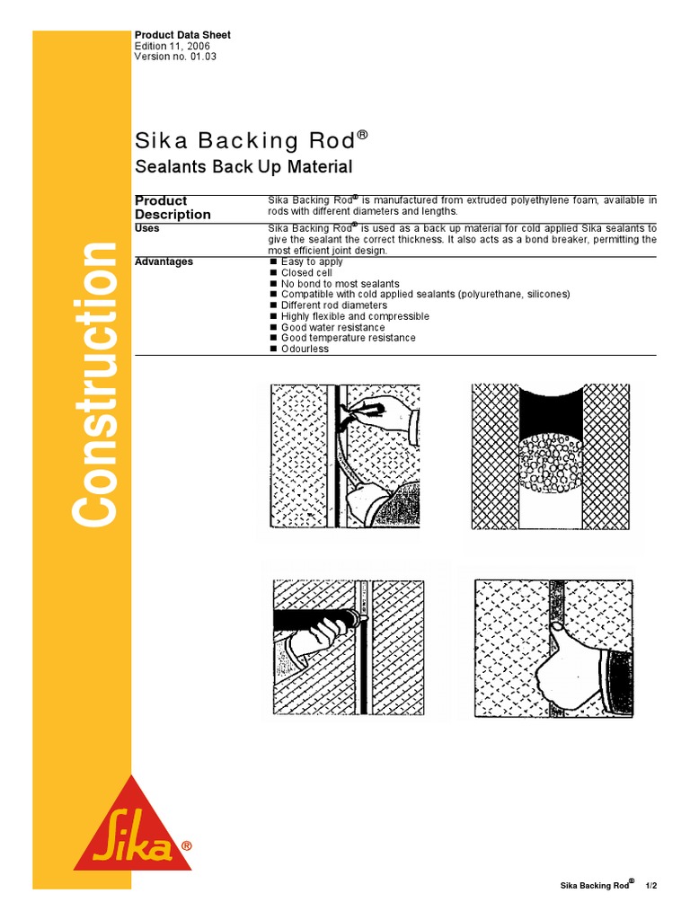 Sika Backing Rod | PDF | Extrusion | Polyethylene
