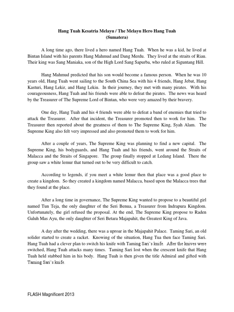 Legend of Hang Tuah: The Malay Hero | PDF