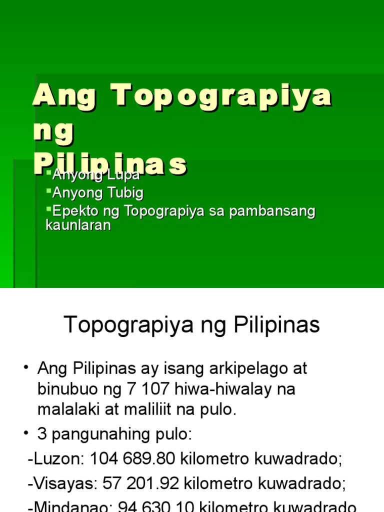 Ang Topograpiya Ng Pilipinas