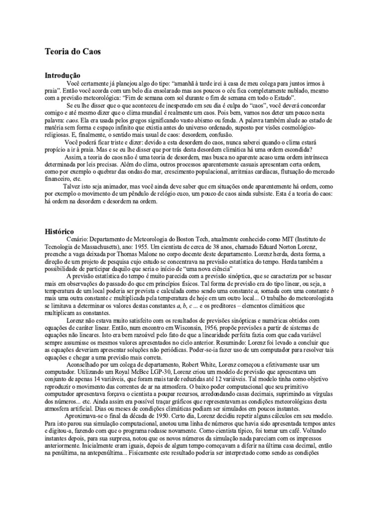 Teoria Do Caos PDF | PDF | Teoria do Caos | Fractal