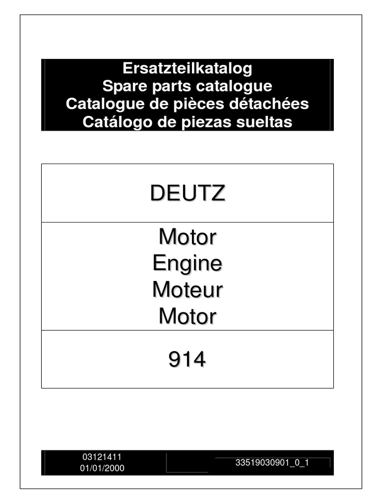 Deutz 914 Spare Parts Book PDF | PDF | Engines | Internal Combustion Engine