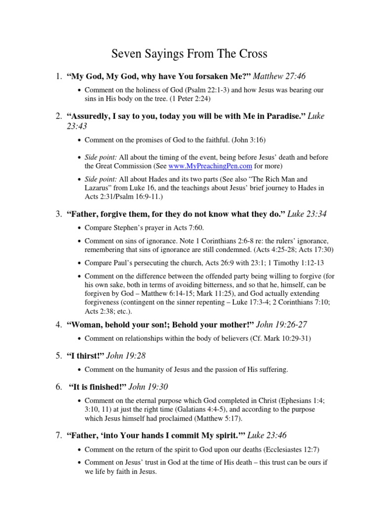 Seven Sayings From The Cross | PDF