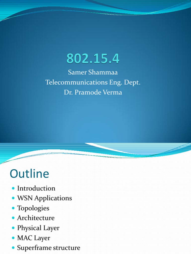 802.15.4 Presentation | PDF | Computer Network | Network Architecture