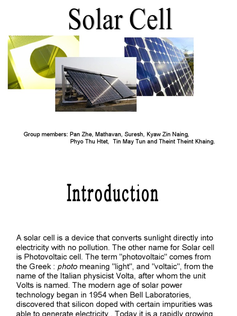 Solar Cell Project | Photolithography | Solar Cell