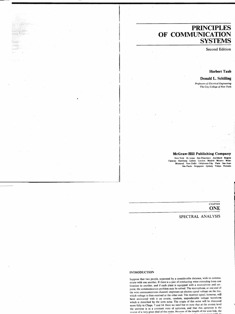 Principles of Communication Systems by Taub and Schilling | PDF ...