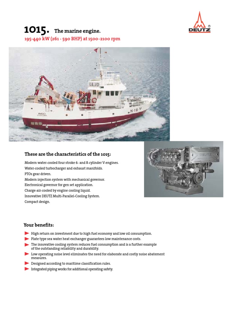 Deutz 1015 Marine Engine PDF | PDF | Engines | Cylinder (Engine)