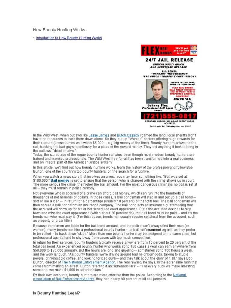 How Bounty Hunting Works Pdf Bail Practice Of Law