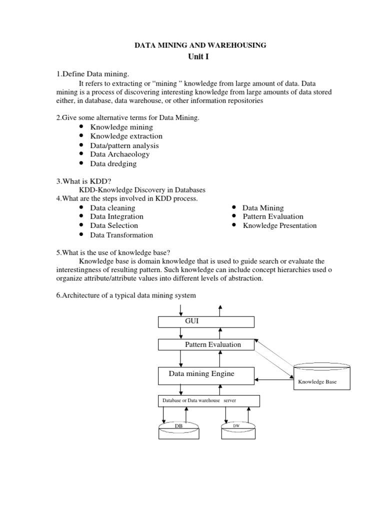 Data Mining and Warehousing | PDF | Cluster Analysis | Data Warehouse