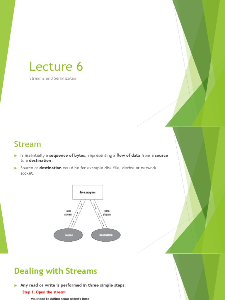 Lecture 6 Streams and Serialization | PDF | Input/Output | Java ... Lecture 6 Streams and Serialization | PDF | Input/Output | Java ...