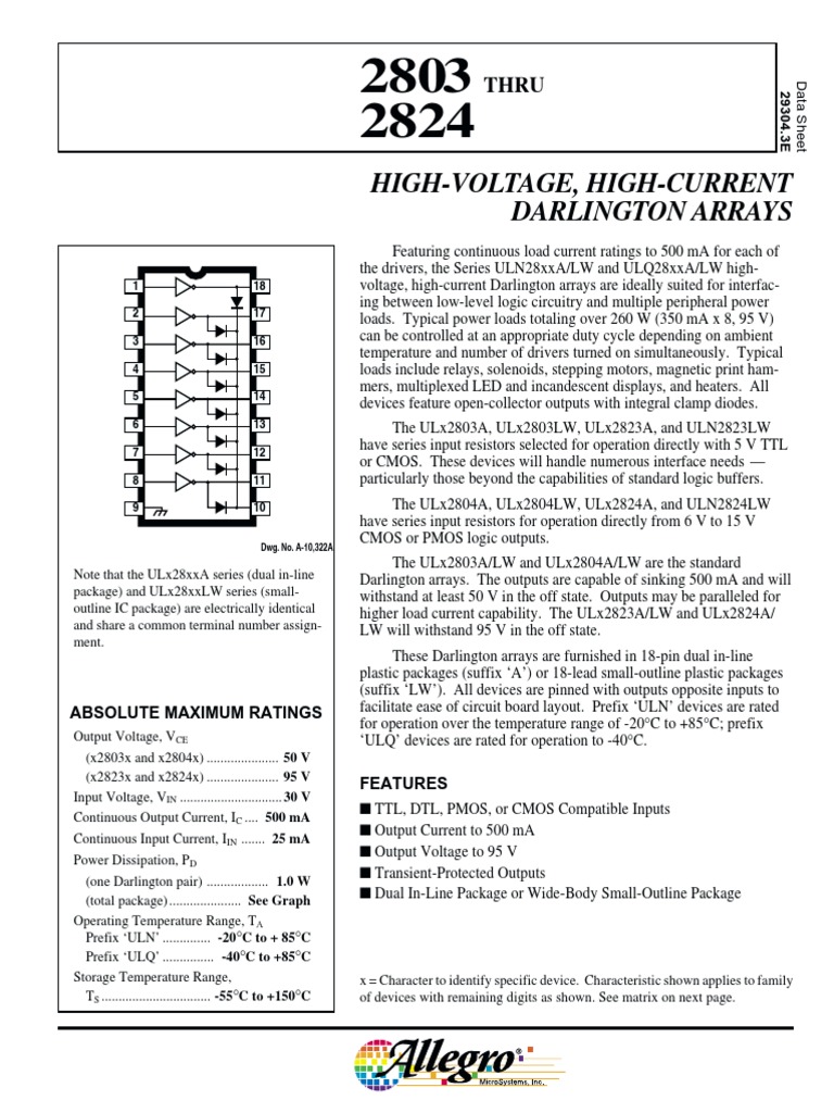 DataSheet 2803 PDF | PDF | Cmos | Electricity