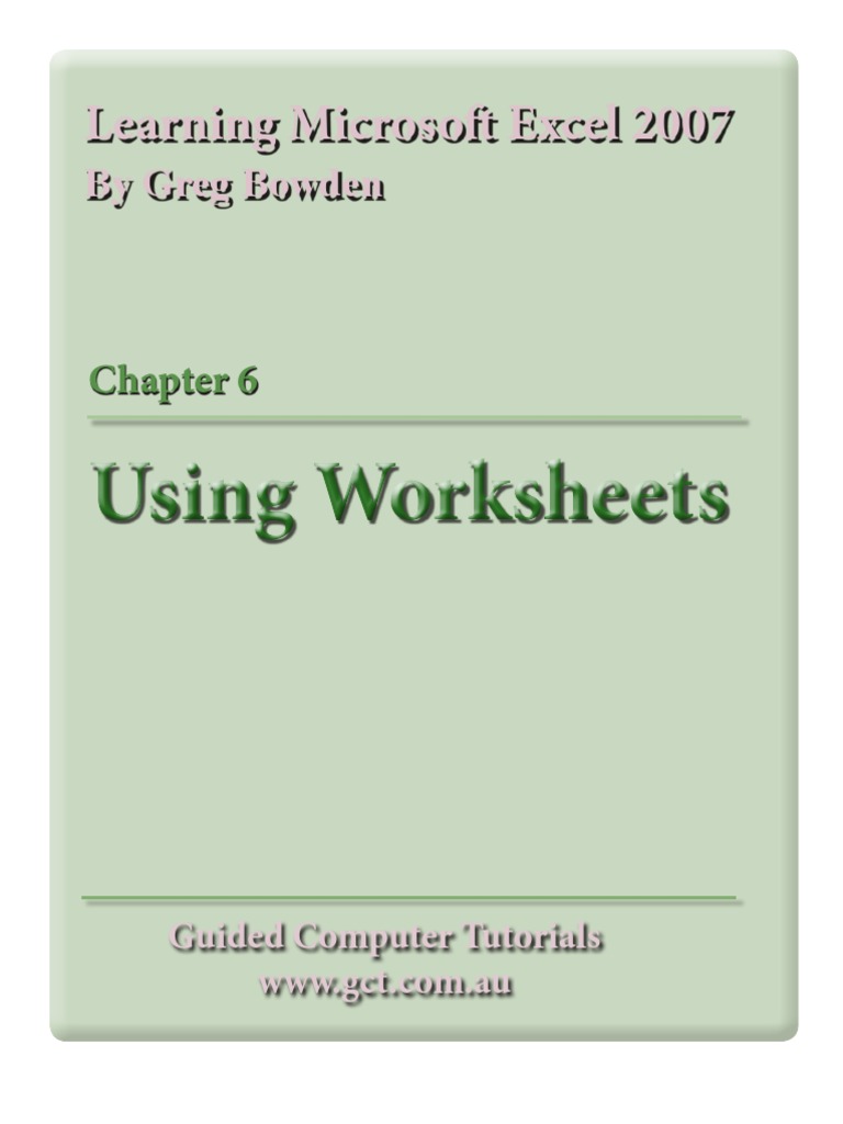 Learning Microsoft Excel 2007 - Worksheets | PDF | Worksheet ...