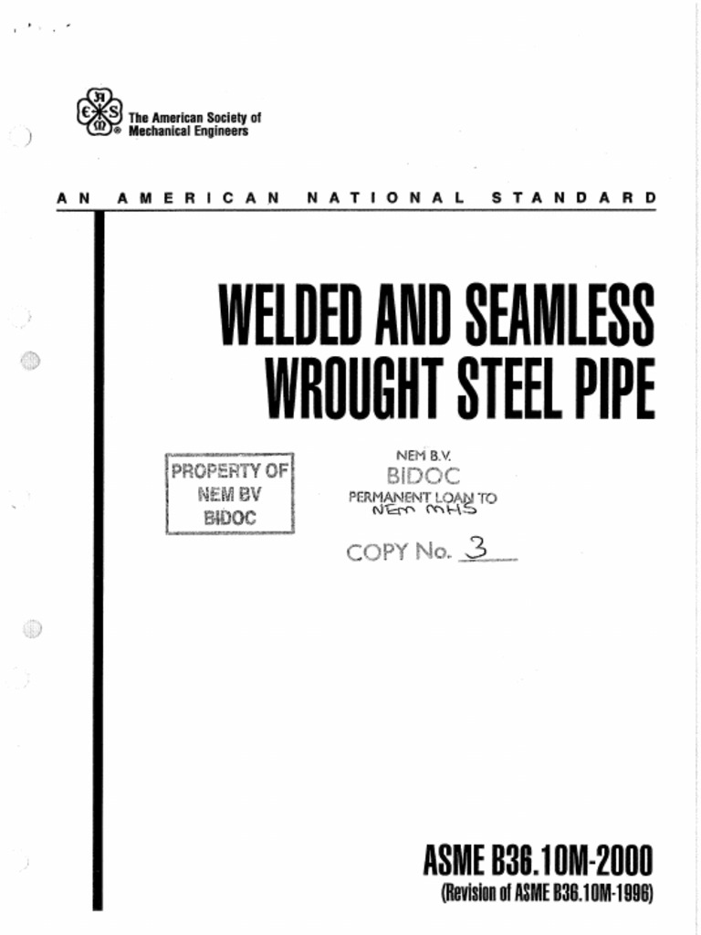 ASME B16.10M-2000 Welded and Seamless Wrought Steel Pipe | PDF ...