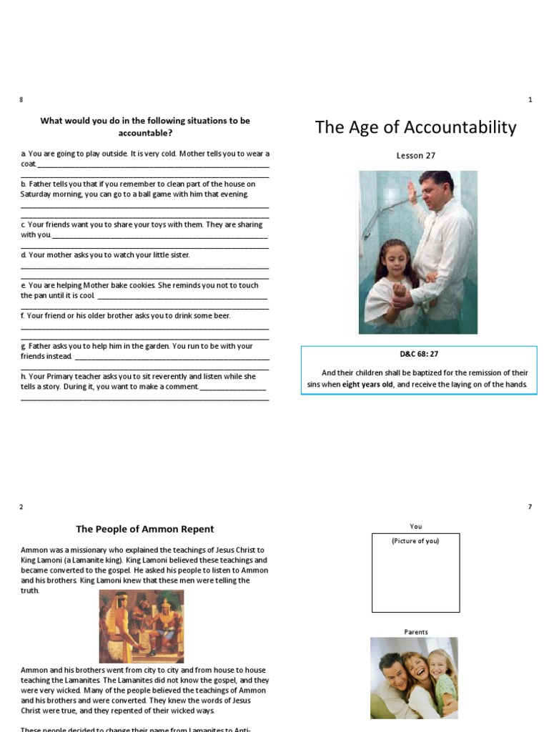 Lesson 27 The Age of Accountability | PDF | Jesus | God The Father