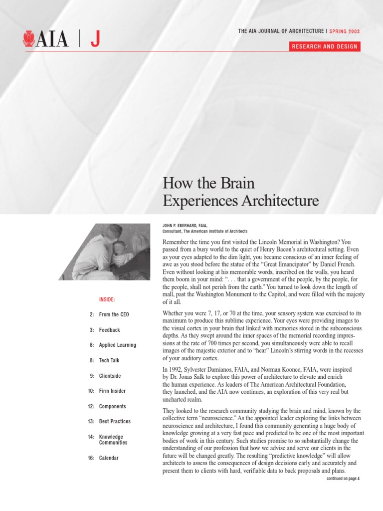 How The Brain Experiences Architecture | PDF | Lighting | Neuroscience