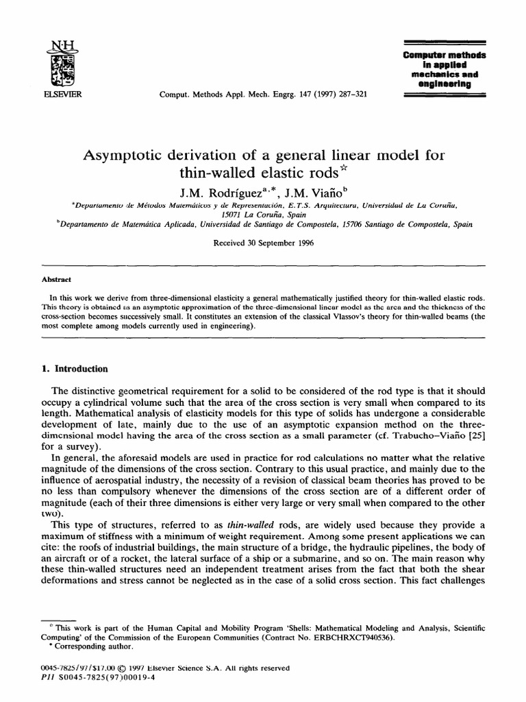 General Model for Thin-Walled Rods | PDF | Mathematical Analysis | Geometry