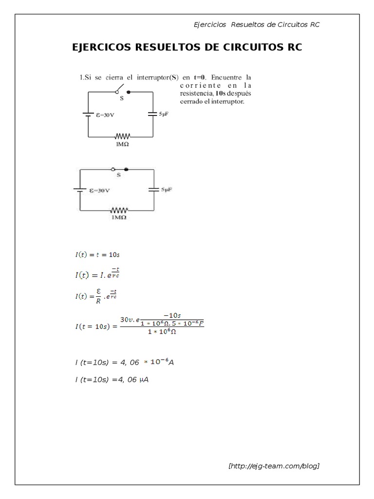 TS Fisica II - Ejerc Resltos Circuitos RC - Bloque 2 | PDF