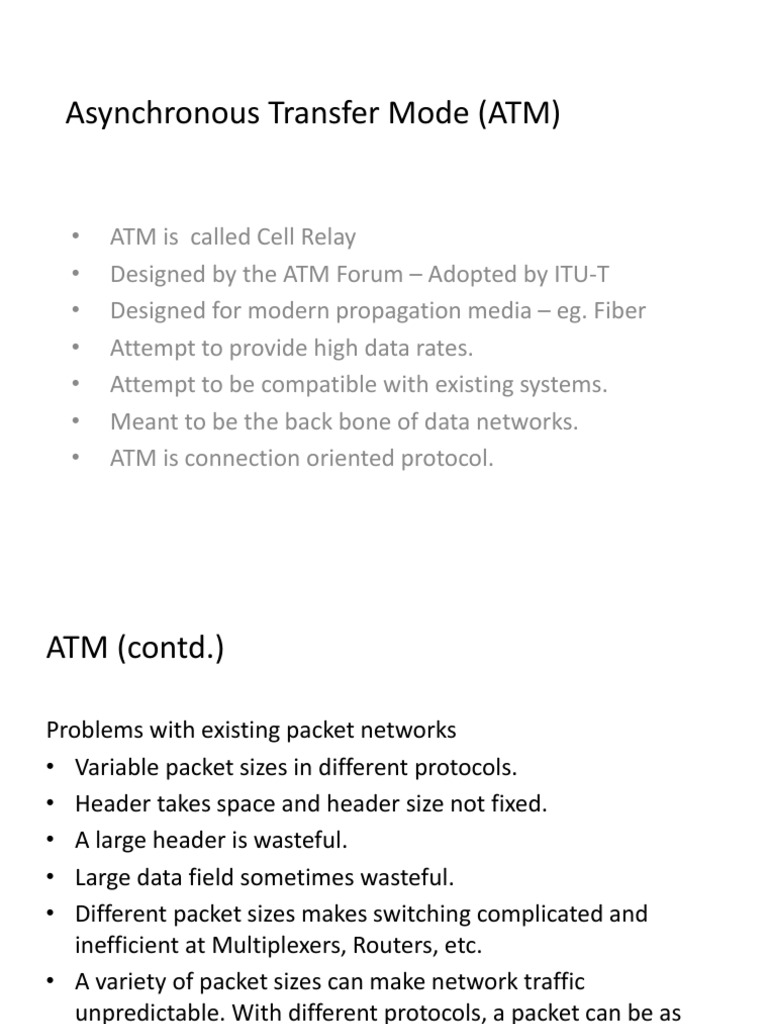 Asynchronous Transfer Mode (ATM) | PDF | Asynchronous Transfer Mode | Network Packet