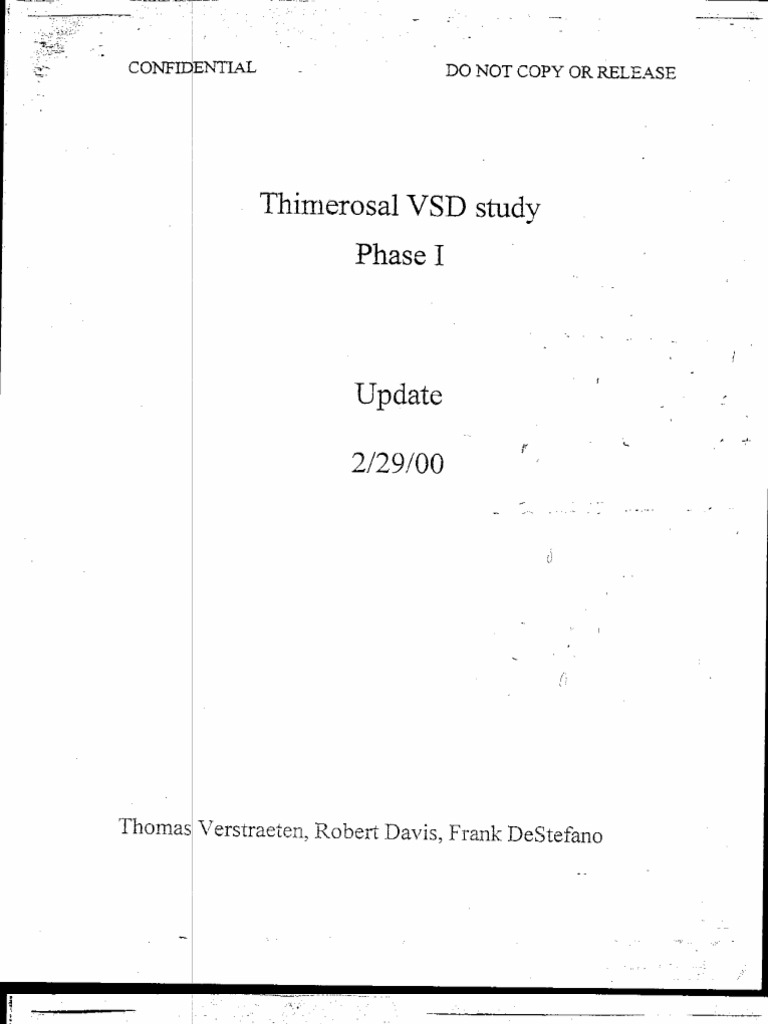 CONFIDENTIAL - Thimerosal VSD Study Phase I | PDF
