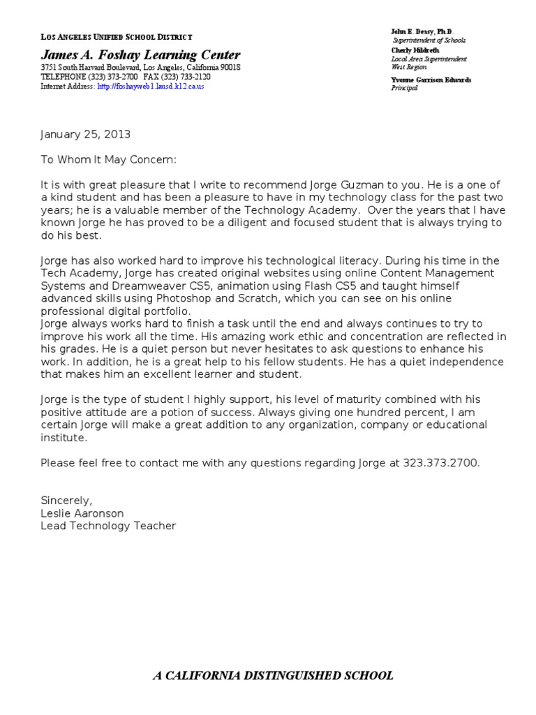 Letter of Rec | PDF | Career & Growth | Social Science