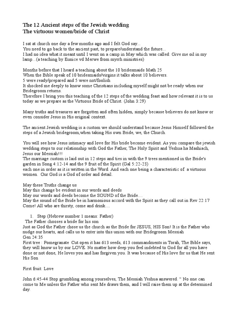 12 Steps of Jewish Wedding 2 | PDF | Wedding | Bride