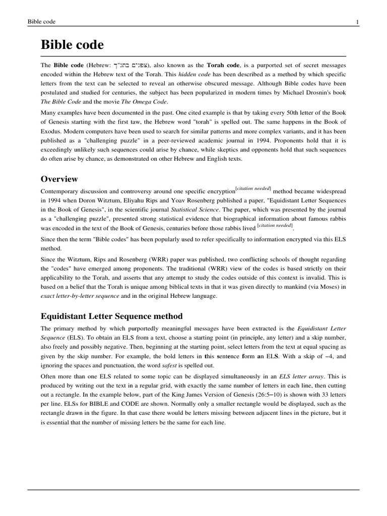 Bible Code: The Bible Code and The Movie The Omega Code | PDF ...