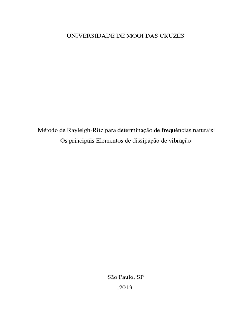 Trabalho - Metodo de Rayleigh-Ritz | Download grátis PDF | Ressonância ...