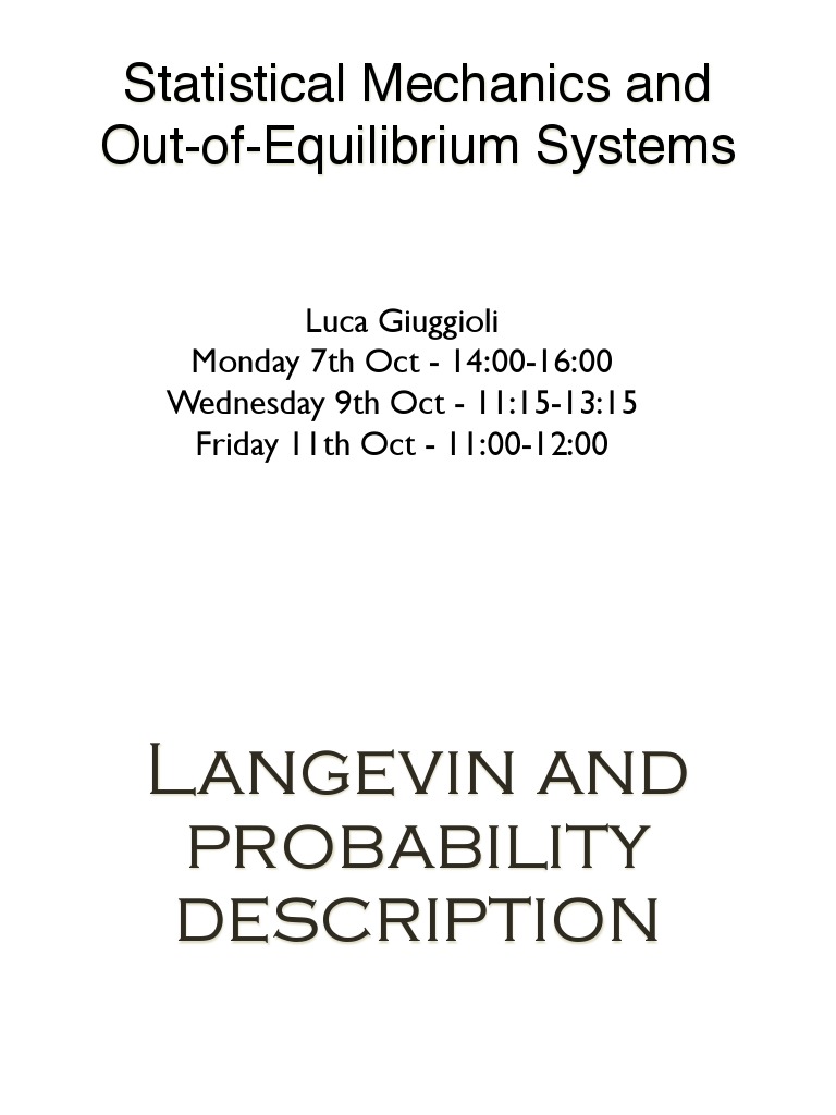 Statistical Mechanics and Out-of-Equilibrium Systems! | PDF | Non ...