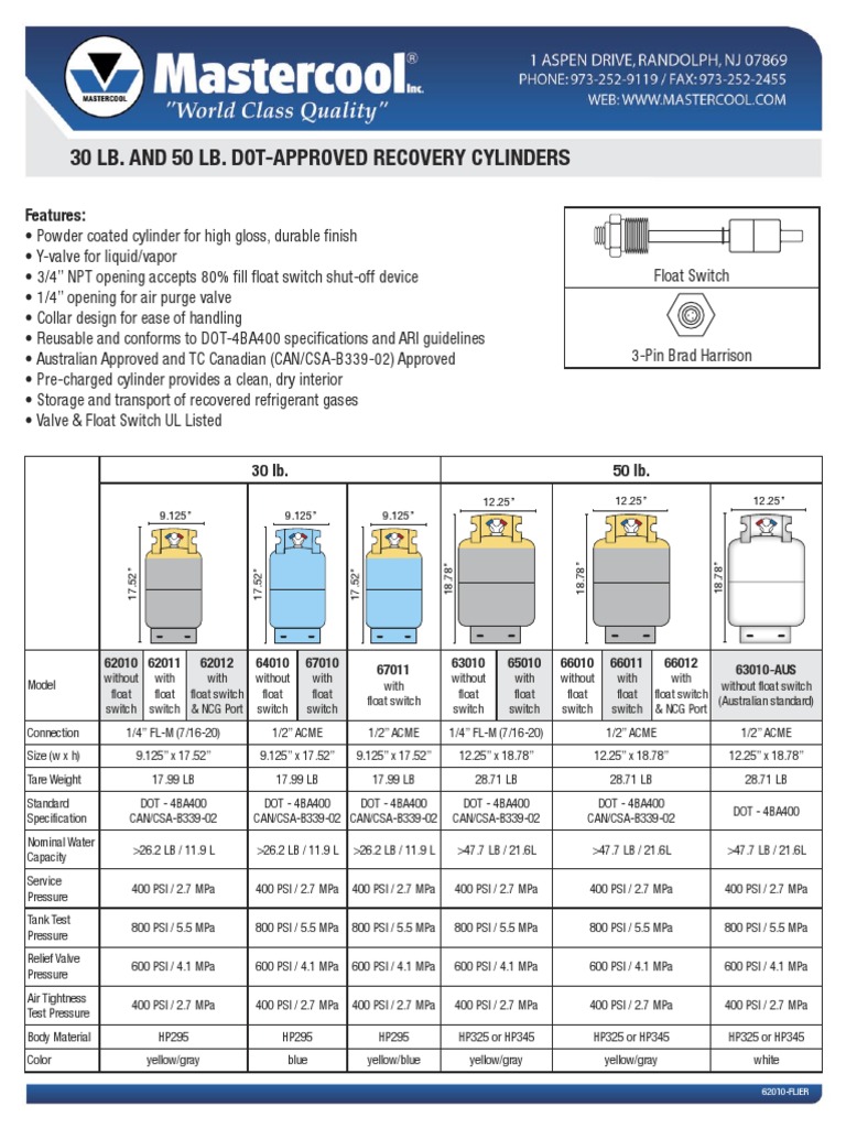 DOT-Approved Recovery Cylinders Guide | PDF