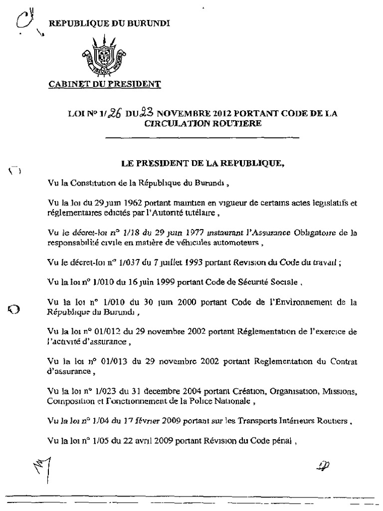Code - Circuration - Routiere Burundi | PDF