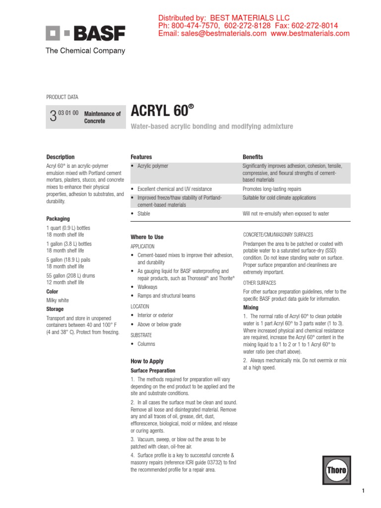 Acryl 60 Manual PDF | PDF | Concrete | Mortar (Masonry)