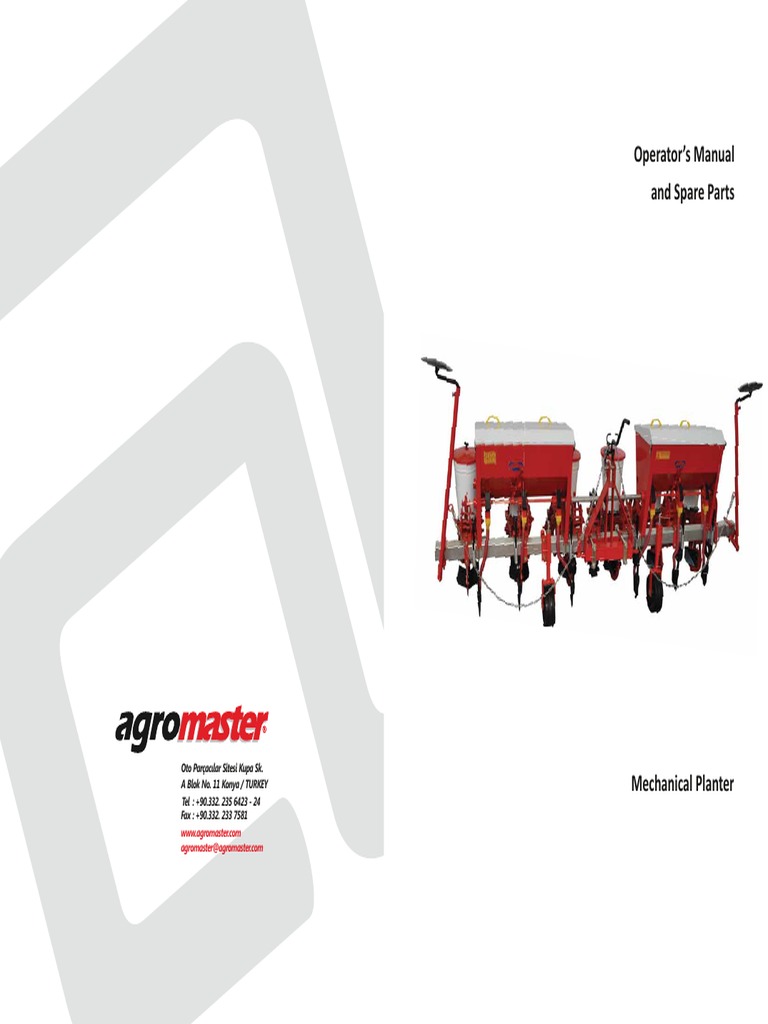 180 Agromaster - Mechanical Planter PDF | PDF | Plough | Tractor