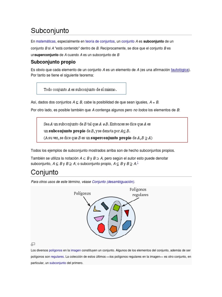 Sub Conjunto | PDF | Subconjunto | Conjunto (Matemáticas)