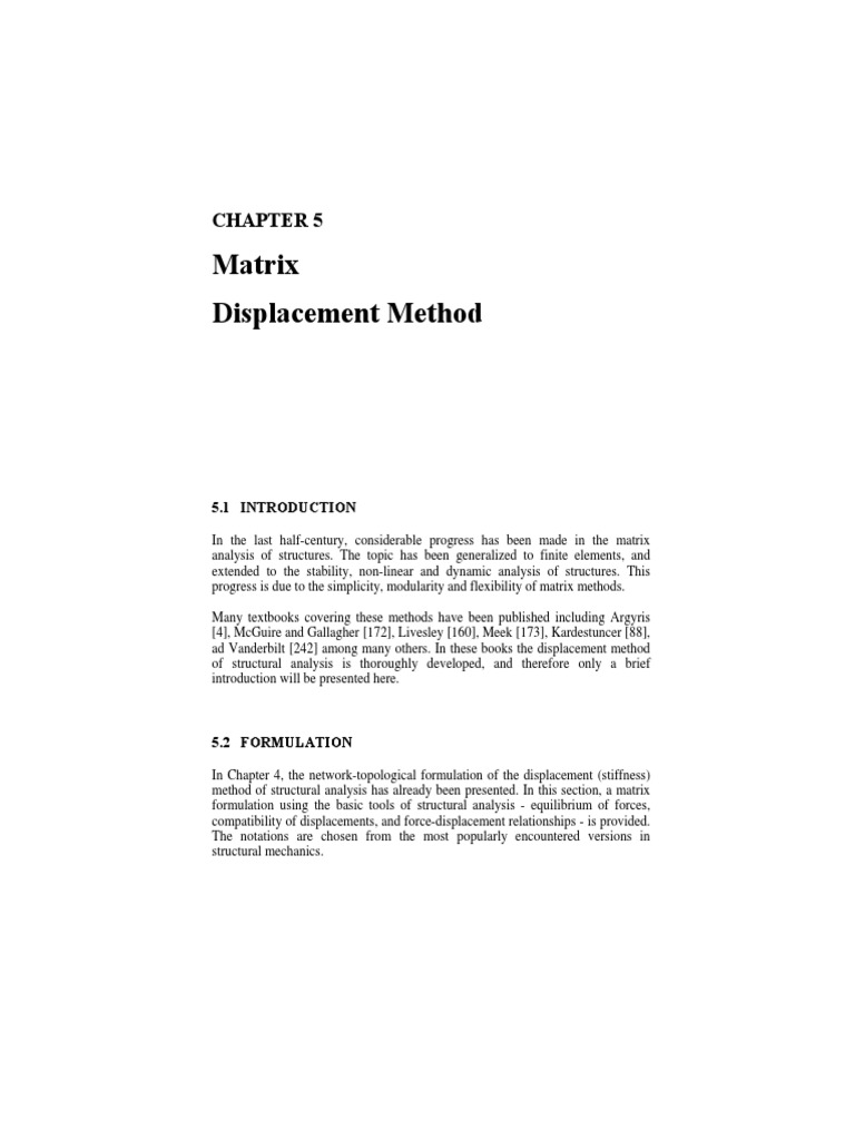 Chapter - 5 Matrix Displacement Method PDF | PDF | Matrix (Mathematics ...