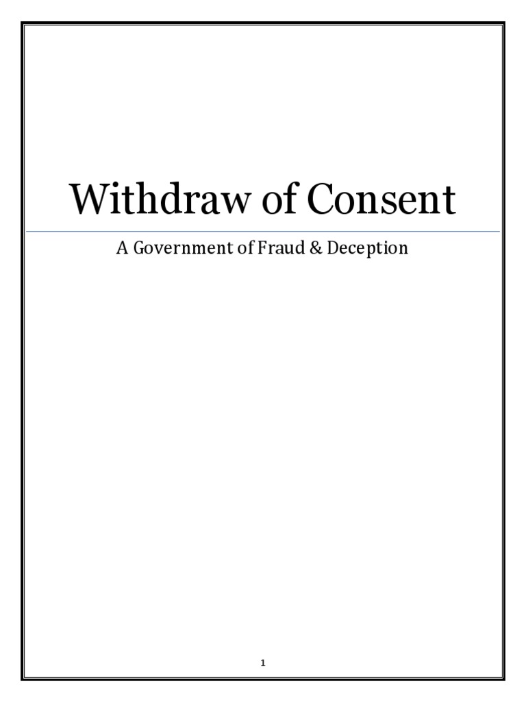 Withdraw Consent Booklet PDF | PDF | Government | Social Institutions
