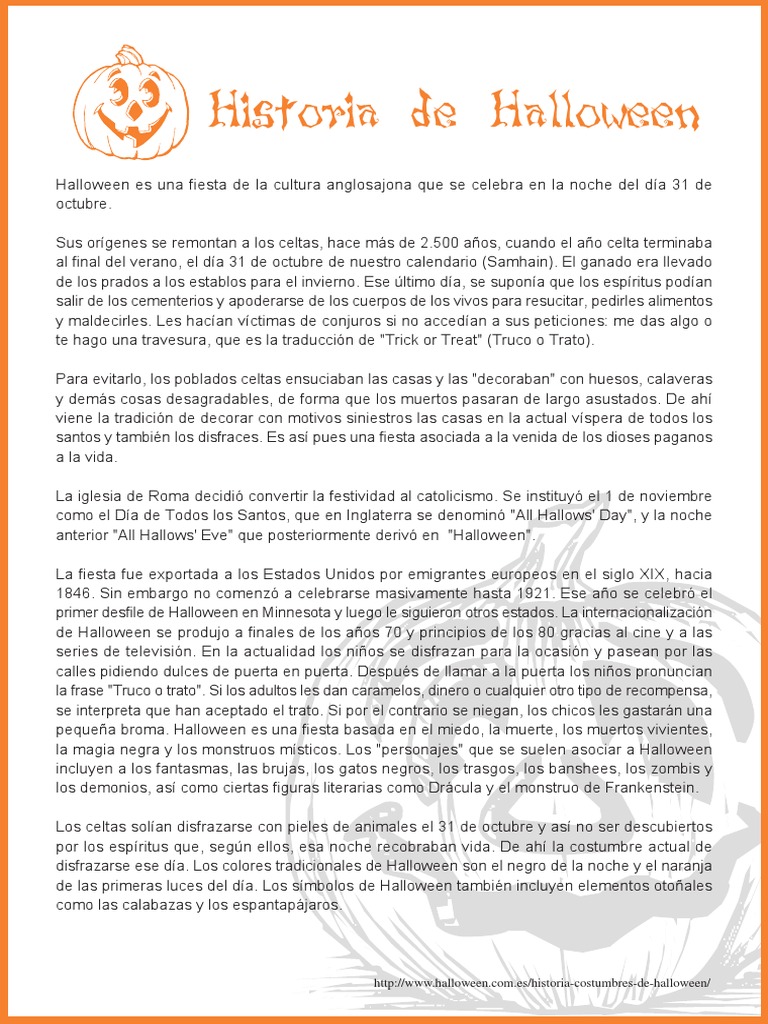 Hojas De Trabajo Sobre La Historia De Halloween Escritura Creativa: