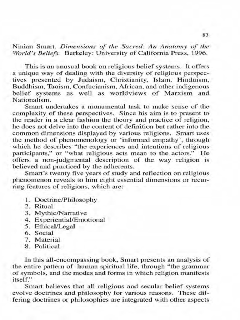 Ninian Smart PDF | PDF | Religious Belief And Doctrine | Cultural ...