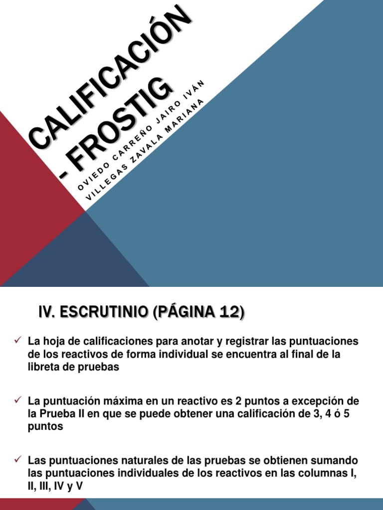 Calificación - Frostig