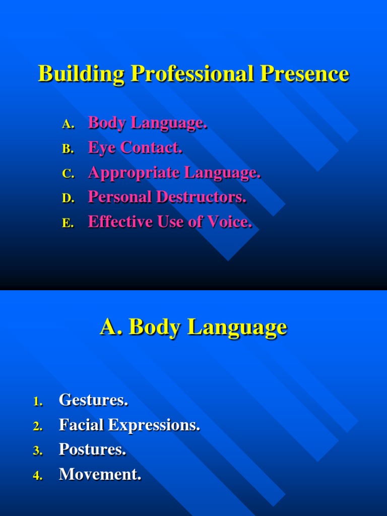 Mastering Professional Presentation Skills | PDF | Gesture | Body Language