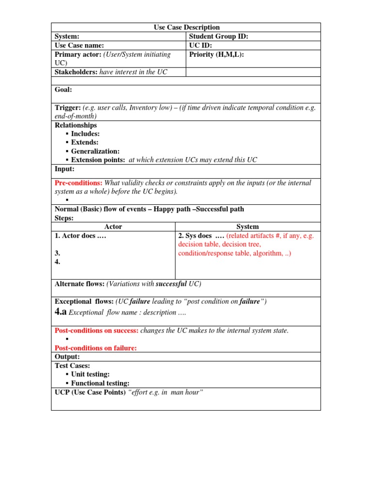 Use Case 2-Columns Template | PDF | Use Case | Systems Engineering